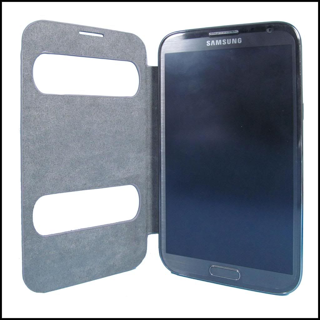Samsung Galaxy Note 2 N7100 Leather Flip Cover Case With Easy Direct